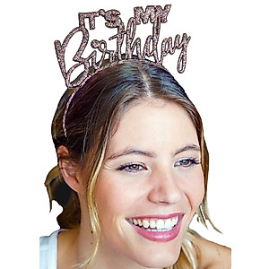 RhinestoneSash Birthday Tiaras UNISEX - Black Multi Sparkle Its My Birthday Headband - Birthday Gifts for Women, Over the Hill Birthday Tiara, Birthday Party Supplies, Decorations (MyBday) BlkMulti