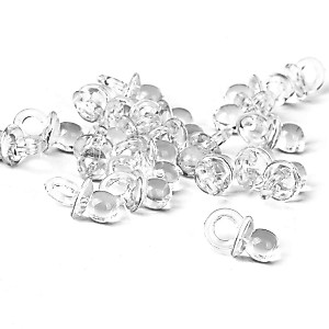 Exceart 50pcs Mini Acrylic Baby Pacifiers Clear Table Scatter Confetti Decorations for Boys and Girls Baby Shower Party Favor Decoration