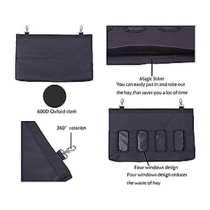 TSLIVE Rabbit Hay Feeder Bag, Guinea Pig Hay Feeder Storage, Rabbit Hay Bag, Guinea Pig Hay Feeder,18in X11 in Small Animal Feeder Bag,600D Oxford Cloth Fabric (Black)