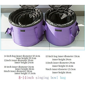 YongFei Purple Heavy Duty Sponge Padded Crystal Singing Bowl Case for 6-12 inch 8-14inch Sound Bowls… (8-14inch 2pc bag)