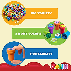 JOYIN 100PCS Assorted Stamps for Kids Self-Ink Stamps for Party Favor, Teacher Stamps, Kids Treasure Box, Prize for Classroom, Easter Egg Stuffers (50 Designs, Dinosaur, Halloween Stampers)