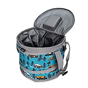 Camco Life is Better at The Campsite Pop-Up Cooler, Sketch Design | Features a Water-Resistant Interior and Built-in Bottle Opener | Holds Up to a 12-Pack of Bottled or Canned Drinks (53417)