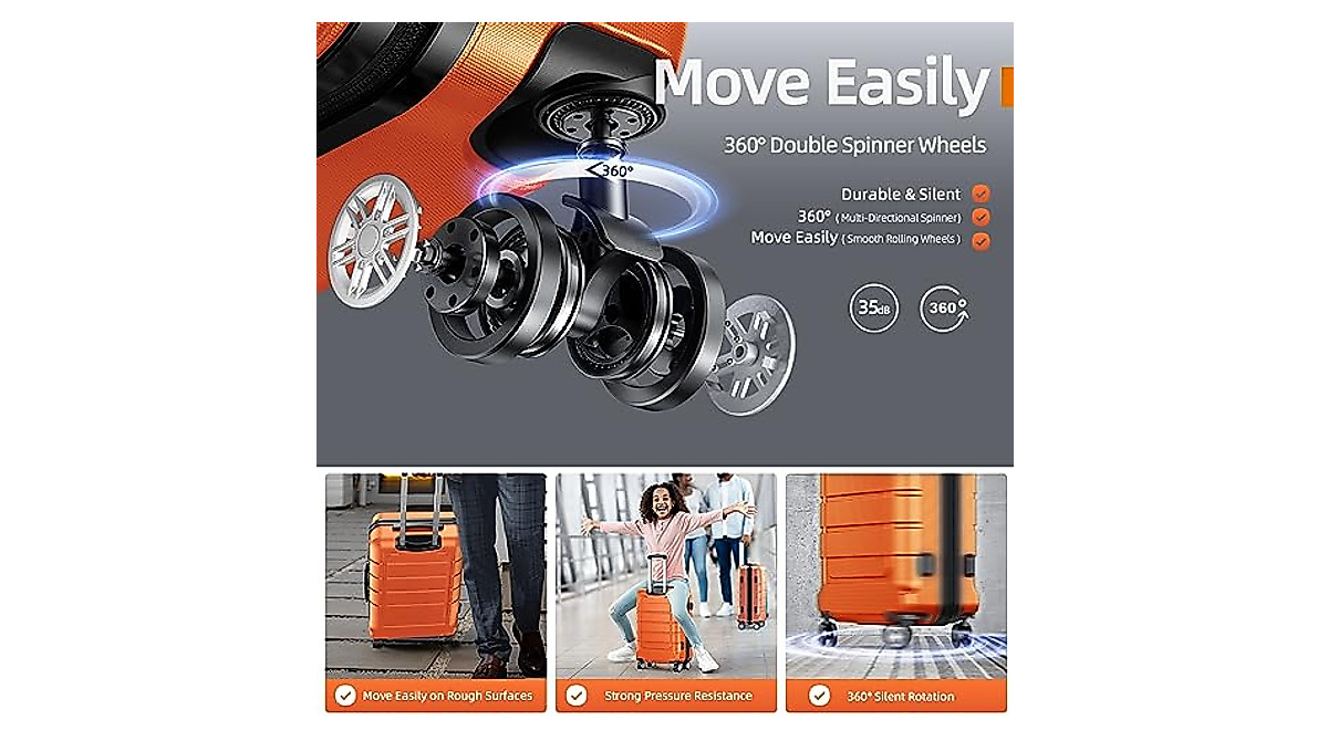 SHOWKOO 4-Piece Luggage Set: Durable, Expandable & Secure Travel