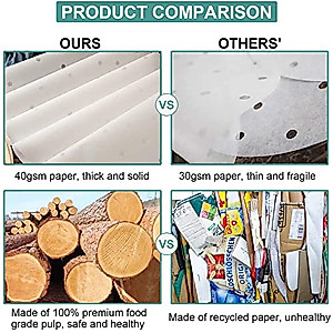 Air Fryer Parchment Paper Liners, Numola 100 Pcs Parchment Paper for Air Fryer, 9 Inch White Air Fryer Paper Liners, Non-stick Steamer Liners for Oven, Microwave, Bamboos Steaming Basket