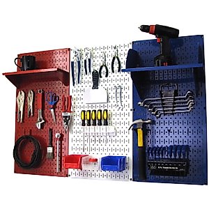 Wall Control Patriot Pegboard Organizer American Made 4ft Metal Pegboard Tool Storage Kit Made in The USA