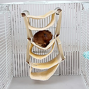 Mipcase Chinchilla Hanging Layer Hedgehog Hamster Yellow Rat Multi- Pet Accessories Glider Little Perched Small Gerbil Multi-Layer Pig Bed Super Hammock Multi Guinea House Warm for