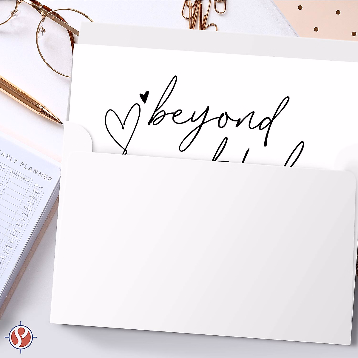 Beyond Grateful – Thank You So Very Much! Appreciation Cards and Envelopes – Weddings, Christmas, Holidays, Small Business, Baby Bridal Showers, Funerals, Graduation – 4.25" x 5.5" – 25 per Pack