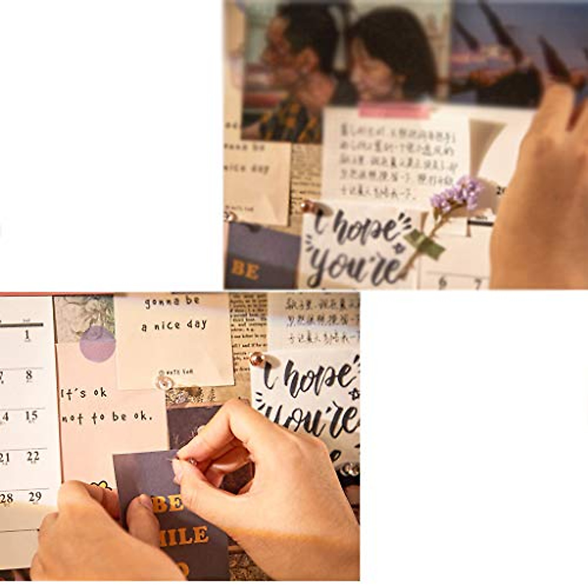 Cork Board Creative Photo Wall, Felt self-Adhesive Wall Bulletin Board, Home Message Board, Desktop Decoration Note Board