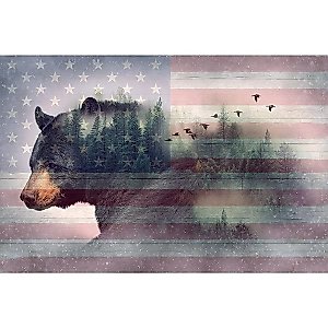 Hoffman American Wild V5216 696 Bear Patriotic 29" Digital Panel