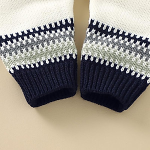 Wugugu Baby Girls Boys Rompers Caps Outfit Newborn Infant Knitted Jumpsuits Hats Suit Unisex Retro Long Sleeve Soft Warm Winter Spring Bodysuit Clothes White 6-12 Months