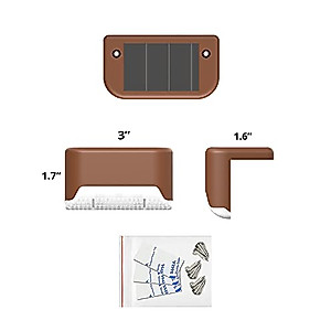 EDDORUNNING Solar Deck Lights Outdoor 8 Pack, Outdoor Lights for Patio Brown Solar Step Lights LED Waterproof Lighting for Outdoor Stair, Deck,Patio,Yard, Fence (Warm White)