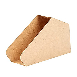 Restaurantware Bio Tek Kraft Paper Small Taco Holder - Greaseproof - 4" x 1 1/4" x 2 1/4" - 200 count box