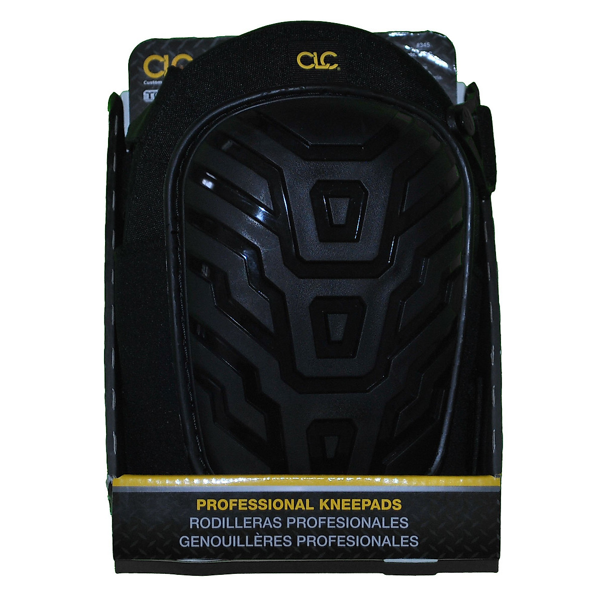 CLC Custom Leathercraft 345 Professional Kneepads, Supportive Gel Cushion, Breathable Neoprene Straps, Over Sized Caps for More Coverage, Ideal for Gardening, Flooring, Cleaning and Construction , Black