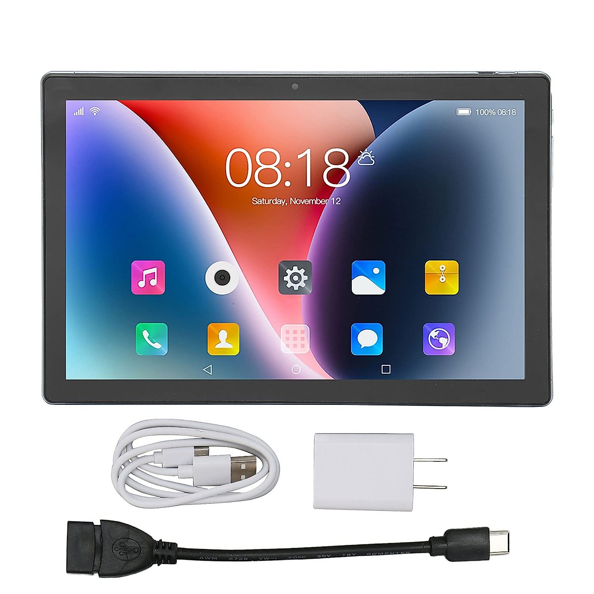 Vikye Android 10.1 Tablet, 10.1 Inch FHD Display, 8 Core CPU Processor, 6GB RAM 128GB ROM, 8MP 16MP Dual Cameras, 5G WiFi Tablet (US Plug 100‑240V) (Grey)