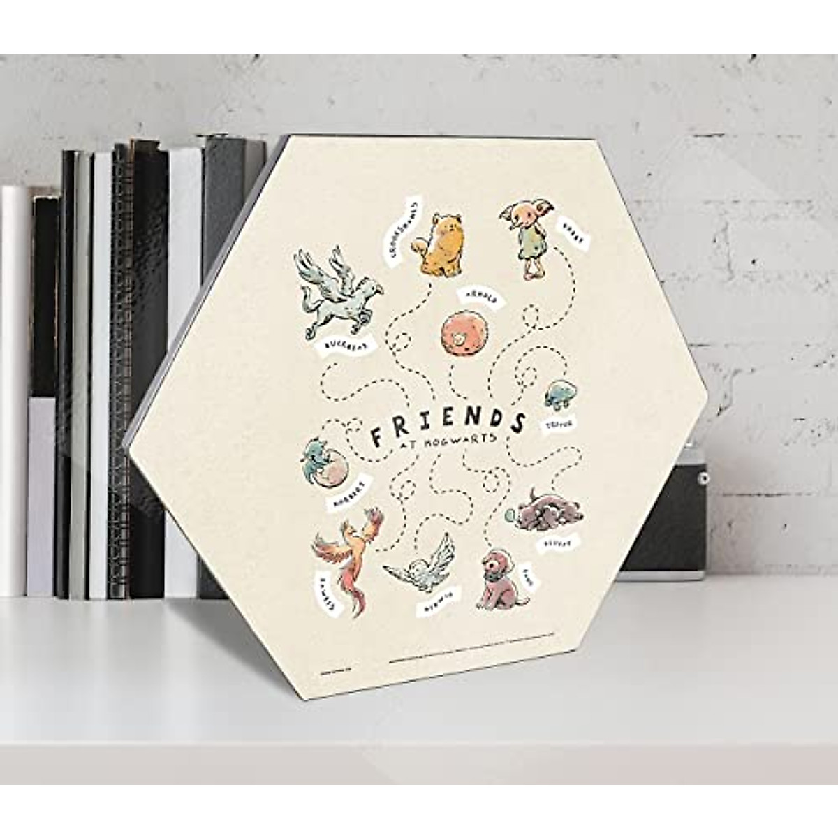 Harry Potter - Charming Vintage Friends Nursery - 11.5” X 10” Hexagon KNEXAGON Wood Print – Tabletop Display, Hang Alone or Connect to Other Pieces – Officially Licensed Collectible