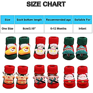 Baby Socks Stripe Christmas Baby Socks Toddler Boys Girls Children's Socks Soft Sole Non Slip Toddler Baby (C, One Size)
