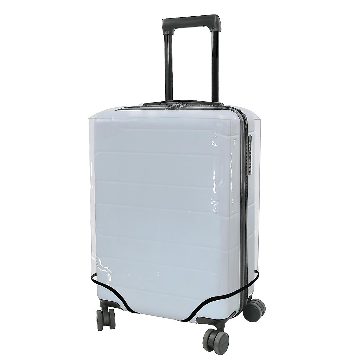 HYPER VENTURE Clear PVC Luggage Cover Full Transparent Suitcase Protector Fits 24 Inch Luggage, M