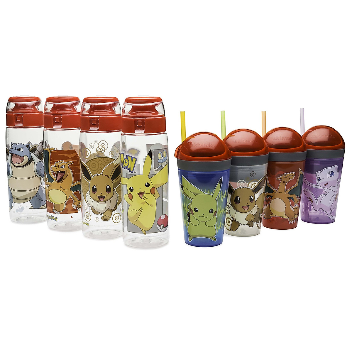Pokemon Reusable Tritan Plastic Water Bottle with Flip Top Cap