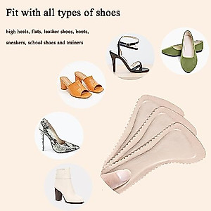2 Pairs High Heel Inserts Women, ¾ Adhesive Cushioning Insoles, Sockless Shoe Insoles Anti-Slip, Invisible High Heel Relief Insoles for Sandals Flats Pump Dress Shoes Boots