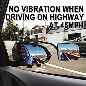 Cartman Universal Clip-on Towing Mirror, Extended Mirrors for Towing, 360 Degree Rotation Adjustable, Vibrationless, Secure Fit, 2PK