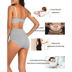 CULAYII Tummy Control Underwear for Women High Waisted Full Coverage Ladies Underwear Soft Stretch Cotton Postpartum Briefs Underwear Panties Pack(M)