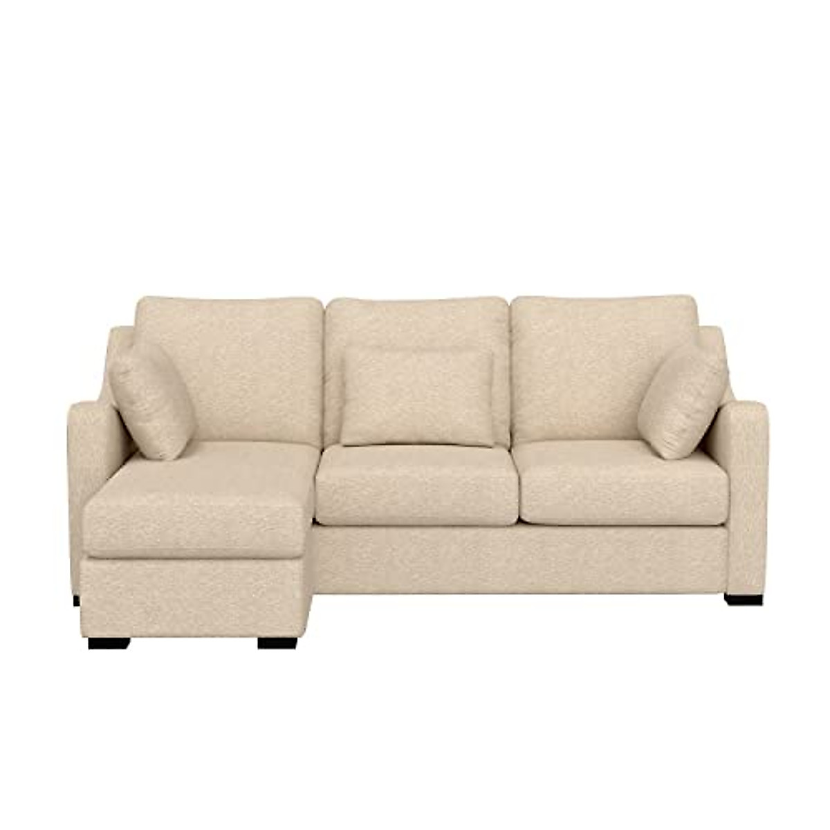 Hillsdale York Upholstered Modern Sectional Sofa Fabric Couch, Sand