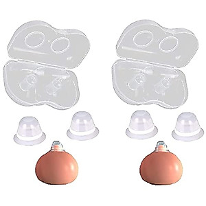 Finever 2Pair Nipplesuckers Nipple Corrector for Flat Inverted Nipples for Breastfeeding Mother or Women Silicone with Clear Case