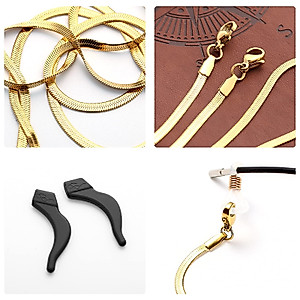 VeekyVicky Glasses Chain 2 Packs Eye Glasses Holders around Neck for Men Women 14K Gold Plated and Silver Color (2.5mm)