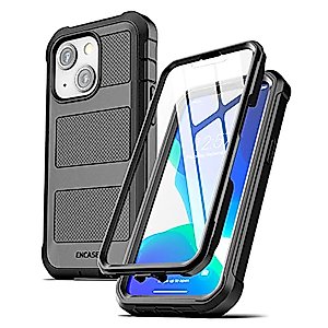 Encased Falcon Armor Designed for iPhone 13 Mini Case with Screen Protector - Ultra Protective Full-Body Cover (Built-in Screen Guard) Black