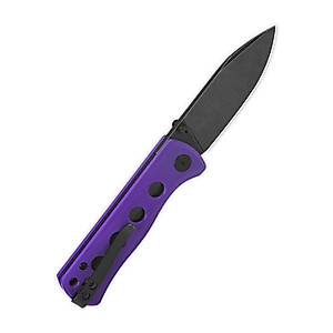 QSP KNIFE CANARY FOLDER POCKET KNIFE, SHARP 14C28N BLADE with COLORFUL G-10 HANDLES (blackwash blade, purple G-10 handle)