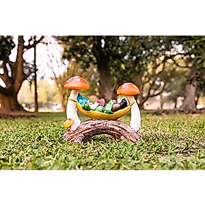 VP Home Chillaxing Gnome in a Hammock Solar Powered LED Outdoor Decor Garden Light