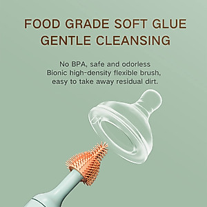 QIUXQIU Electric Bottle Brush Baby Bottle Brush Nipple Brush Straw Cleaner Brush,Rechargeable Battery Electric Baby Bottle Cleaner,for Pregnant Women and New Mom (Pink)