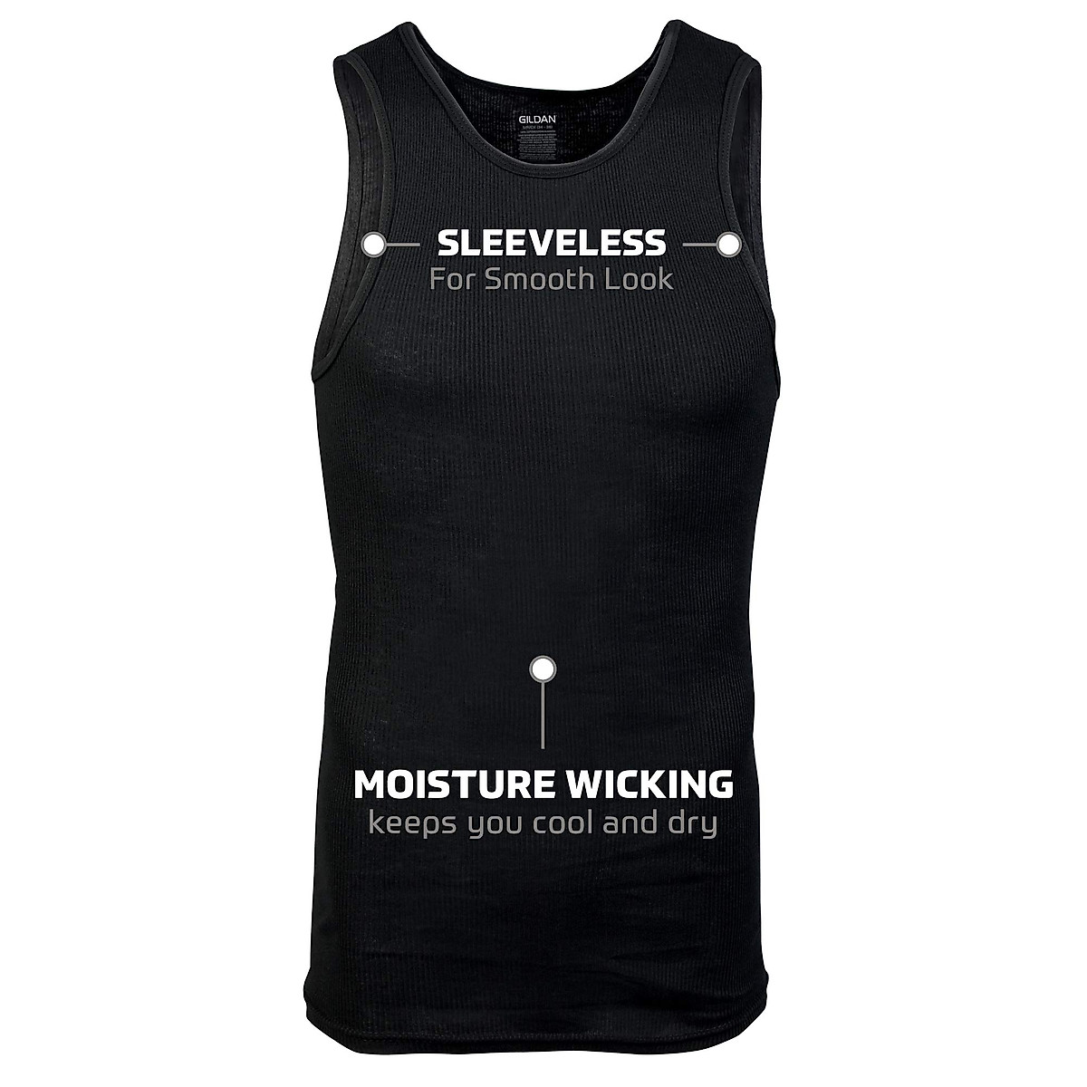 Gildan Men's A-shirt Tanks, Multipack, Style G1104, Black/Sport Grey/Charcoal (5-pack), Medium