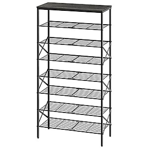 YATINEY 8 Tier Shoe Rack, Shoe Storage Organizer, Large Capacity Shoe Shelf Holds 32 Pairs of Shoes, Durable and Stable, for Entryway, Hallway, Closet, Dorm Room, Charcoal and Black SS08BC