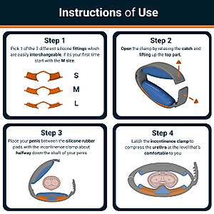 Incontinence Clamp by Virth - Comfortable & Easy to Use - Confidence All Day Long - 3 Adjustable Sizes - Penile Clamp for Incontinence! - Urinary Clamp for Incontinence - Travel Bag Included