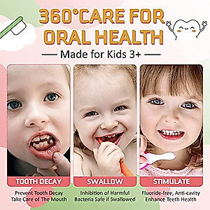 Kids Foam Toothpaste with Low Fluoride,Toddler Anti-Cavity Foaming Toothpaste for U Shaped Toothbrush Electric Toothbrush for Children Kids Ages 3 Plus Strawberry Flavor,60ml(2.11 fl oz)