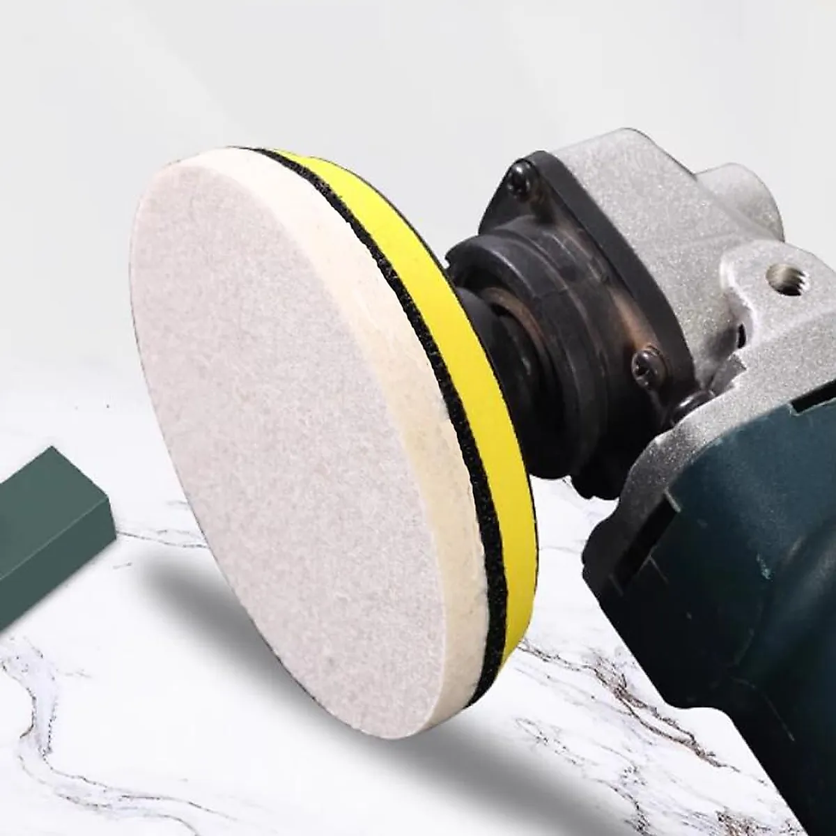 JUNLIXN 6" Wool Polishing Pads, 5pcs Wool Felt Polishing Pad Buffing Wheels Flocking Hook & Loop Back for Random Orbital Sander