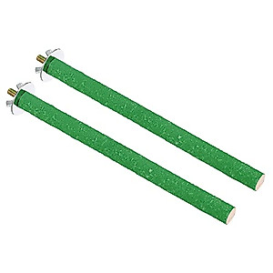 PATIKIL 0.6x7.9 Inch Bird Cage Perch, 2 Pack Parrot Stand Paw Grinding Stick Bird for Parakeet Cockatiel Cage Accessories, Green