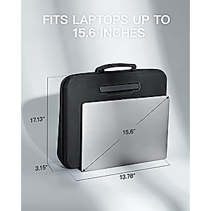 HUANUO Laptop Bag, 2-in-1 Portable Laptop Desk for Laptops up to 15.6 Inch, Lap Desk for Laptops with Large Storage Space, Laptop Bags, Cases, Briefcases & Sleeves for Home Office and Business Travel