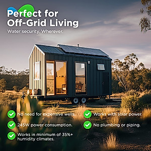 Airiver Worlds Smallest 10L Family Atmospheric Water Generator - 2023 Award Winning DSGN - Portable Air to Water Generator - Van Life, Boat, Camping, Tiny House, Off Grid, Preppers, Silver