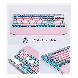 ARCH USB Gaming Keyboard Wired Ergonomic Mechanical Keyboard with Media Key for Windows Desktop, Computer (Color : Pink)