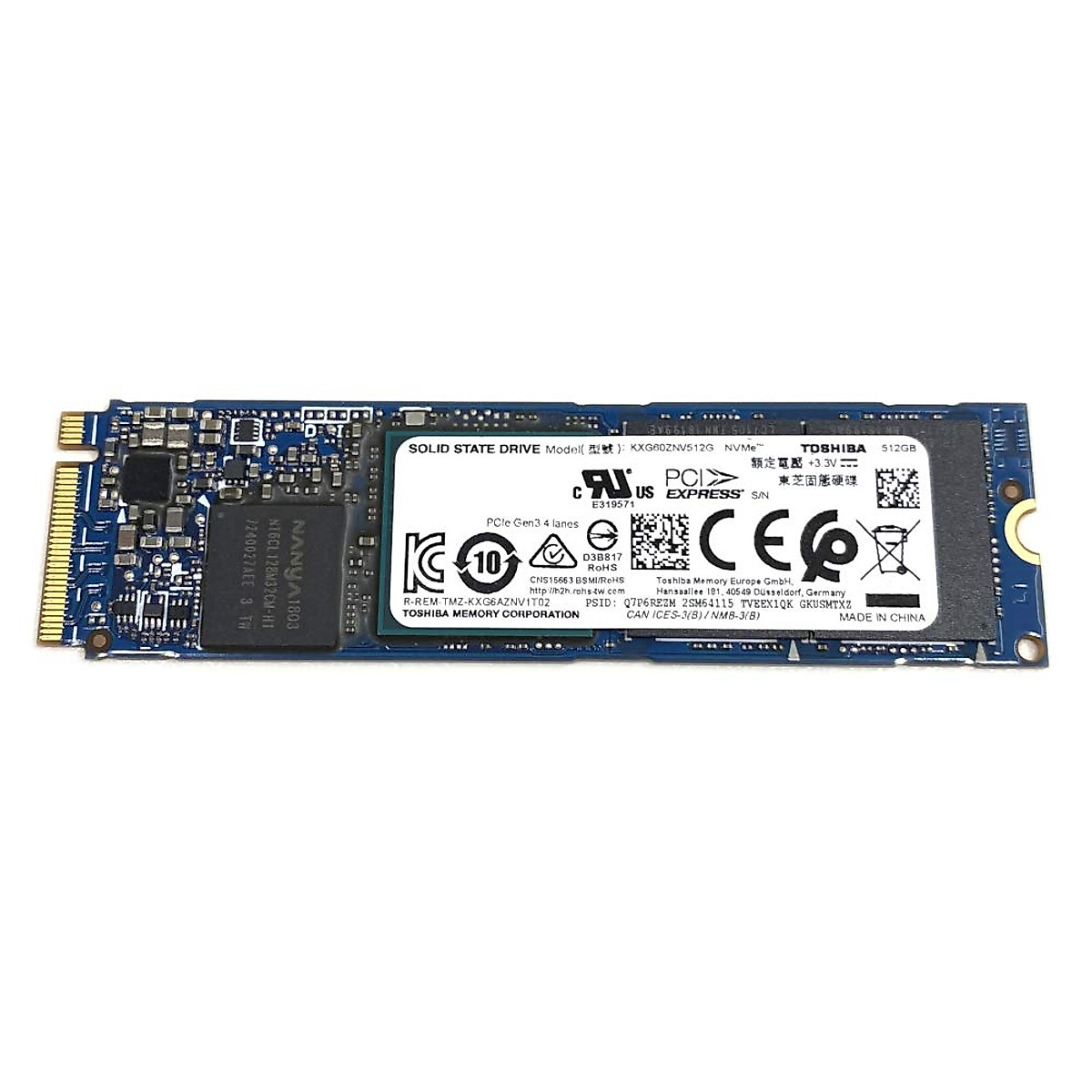 Toshiba XG6 KXG60ZNV512G 512 GB Solid State Drive - M.2 2280 Internal - PCI Express [PCI Express 3.1 x4]