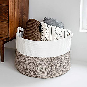 INDRESSME Large Linen Basket (Set of 2)-Baby Nursery Basket Laundry Hamper