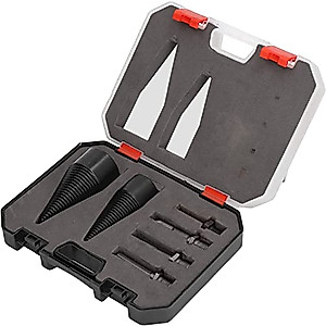 LightInTheBox 6pcs Firewood Log Splitter Drill Bit Removable Cones Wood Splitter Drill Bits Household Electric Split Cone Drill Woodworking 32-42mm for Hand Drill Stick