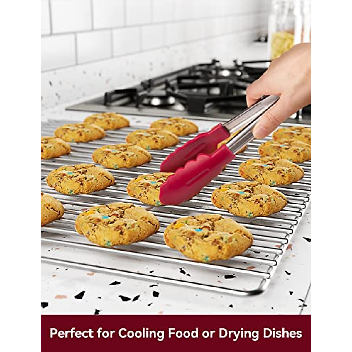 Cooling Rack for Baking and Cooking, Stainless Steel Wire Baking Oven Rack, Sturdy Oven Safe Baking Rack, 17.7"L*14.17"W Fits Chicken Wing, Jelly Roll, Cookies (Compatible with Dalxo Wall Oven)