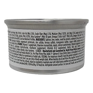 Purina Pro Plan Prime Plus Senior Wet Cat Food Entree 3 Flavor Sampler 6 Can Sampler, (2) Each: Salmon Tuna, Turkey Giblets, Chicken Beef (3 Ounces), Plus Spot Catnip Toy Bundle