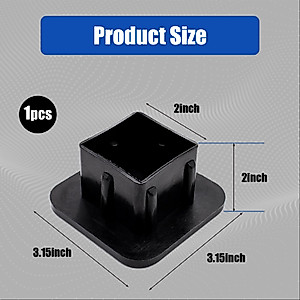 Fogfar 1 PC Square Tow Hitch Dust Plug, 3.14" x 3.14" x 1.96" American Flag Pattern Tow Tube Square Cover, Trailer Receive Tube Plug, Fits 2" x 2" Receiver Tube (Black)