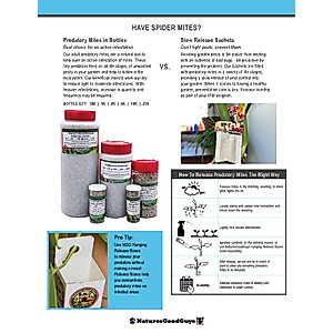 Nature's Good Guys 2,000 Live Adult Predatory Mites Packed in a 16 oz Container - P. persimilis a Predatory Mite Species for Spider Mite Control - Ships Next Business Day!