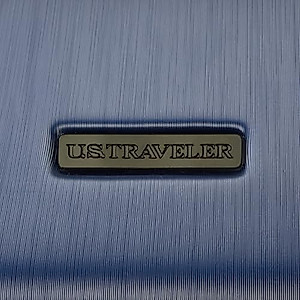 U.S. Traveler Boren Polycarbonate Hardside Rugged Travel Suitcase Luggage with 8 Spinner Wheels, Aluminum Handle, Navy, 3-Piece Set, USB Port in Carry-On