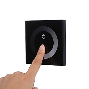 Single Color Touch Panel Dimmer Wall Switch Controller LED Light Strip DC 12V-24V White (Black)